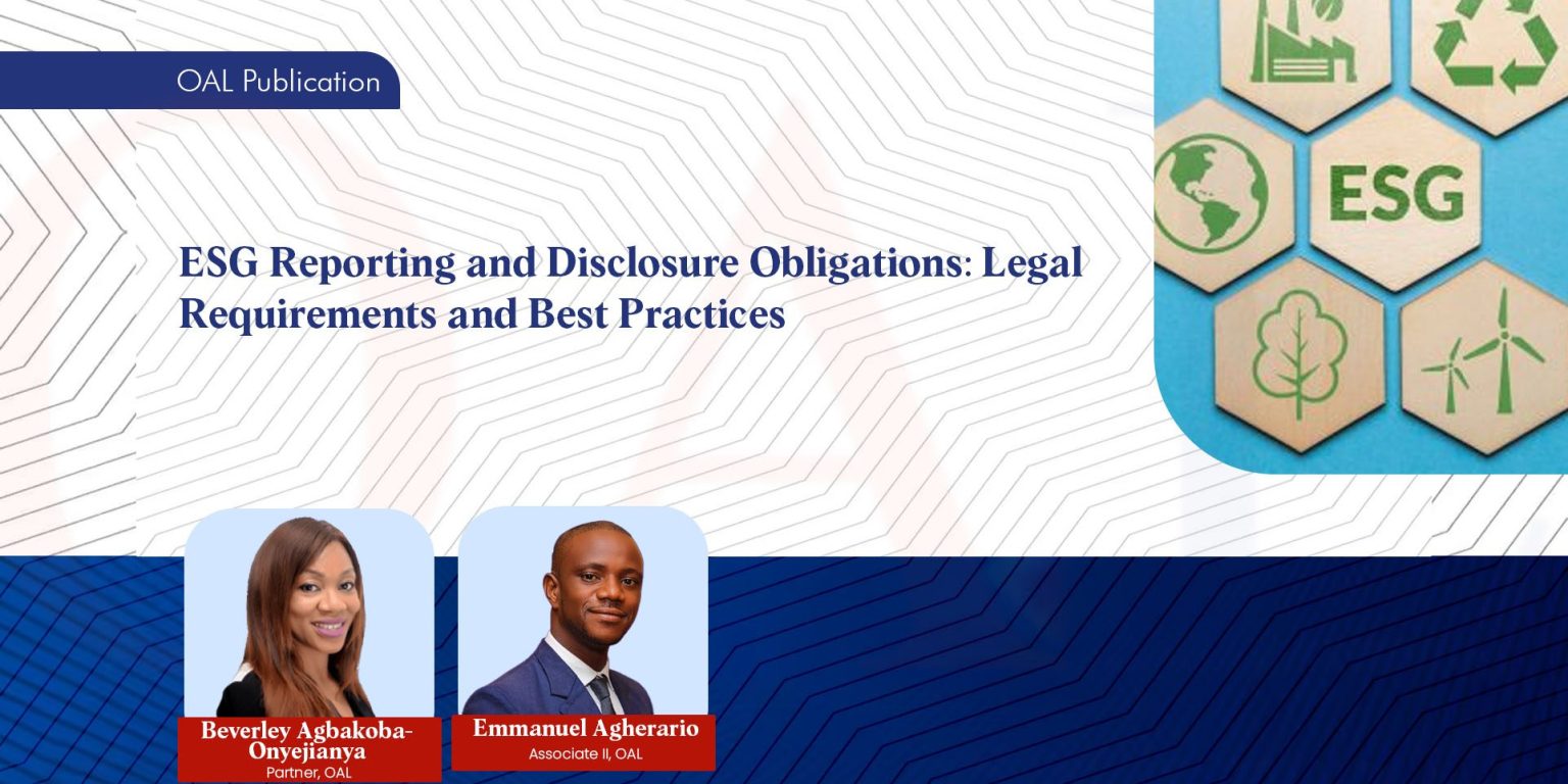 ESG Reporting and Disclosure Obligations: Legal Requirements and Best ...